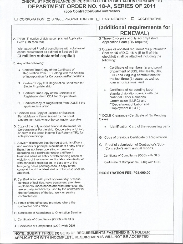 DO-18a Requirements PDF | PDF