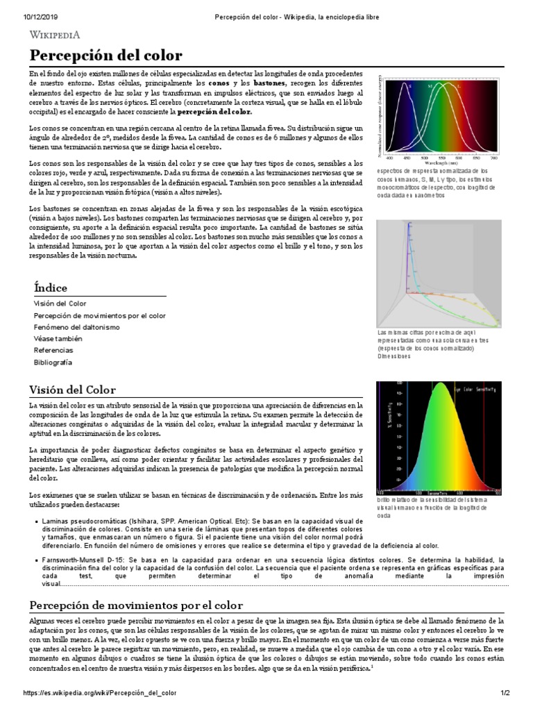 Percepción Del Color - Wikipedia, La Enciclopedia Libre PDF | PDF ...