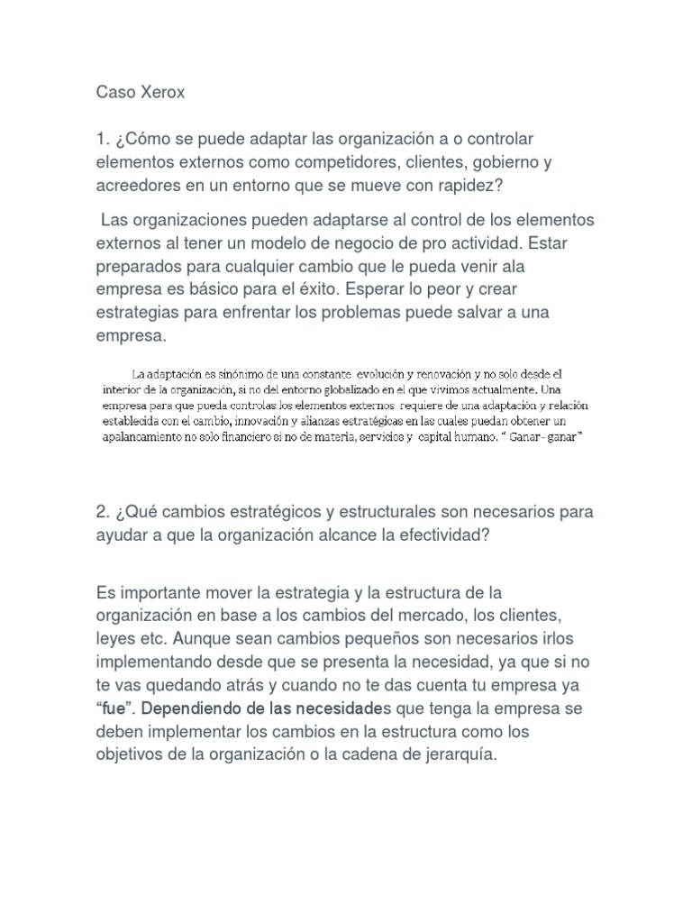 Caso Xerox | PDF