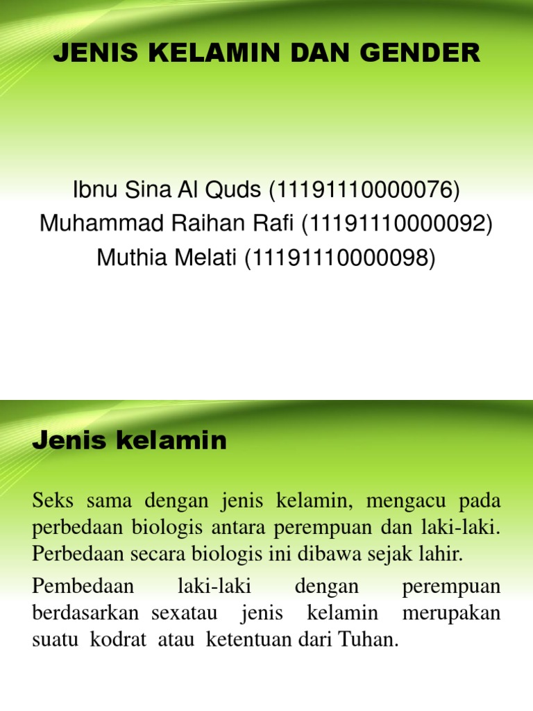 Jenis Kelamin Dan Gender | PDF