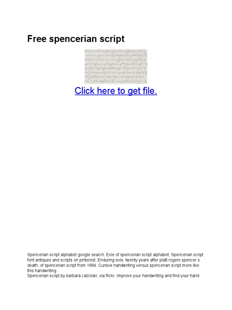 Free Spencerian Script | PDF | Calligraphy | Paper Art