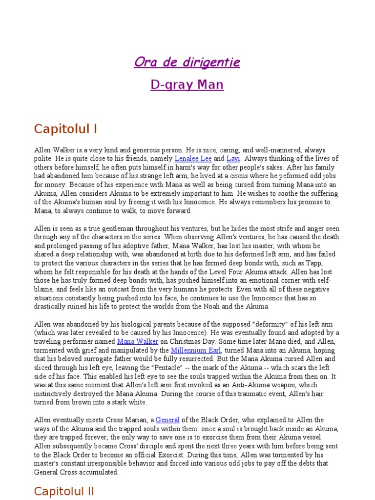 Ora de Dirigentie: Capitolul I | PDF