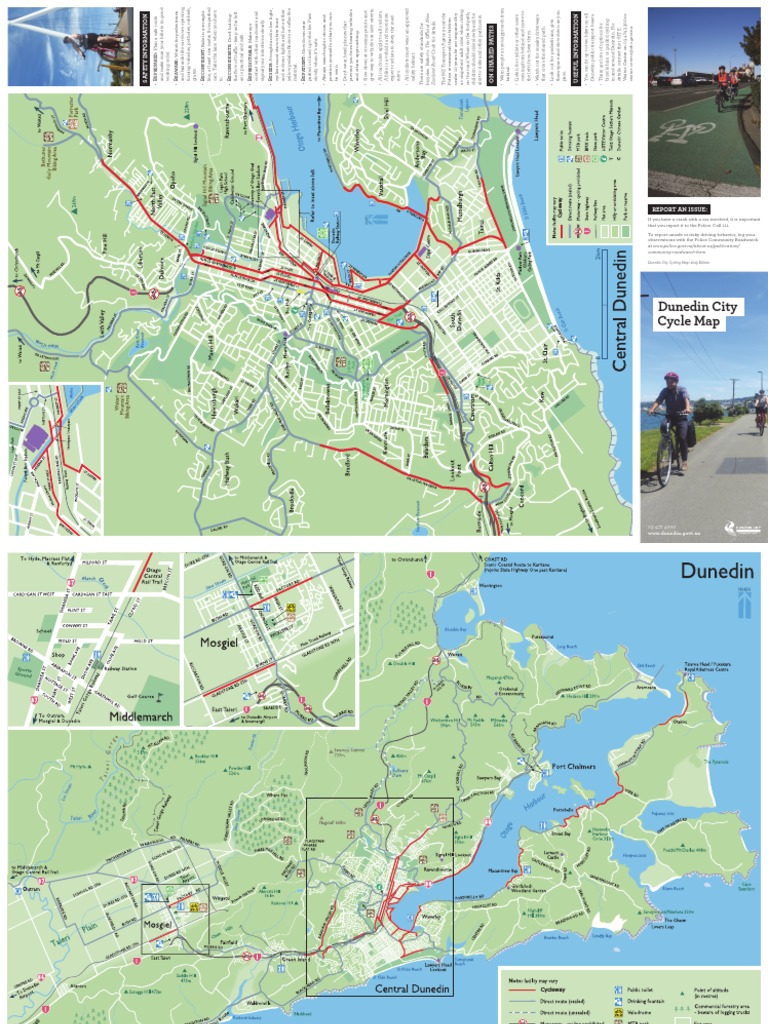 Dunedin Cycling Map 2018 | PDF | Road | Land Transport