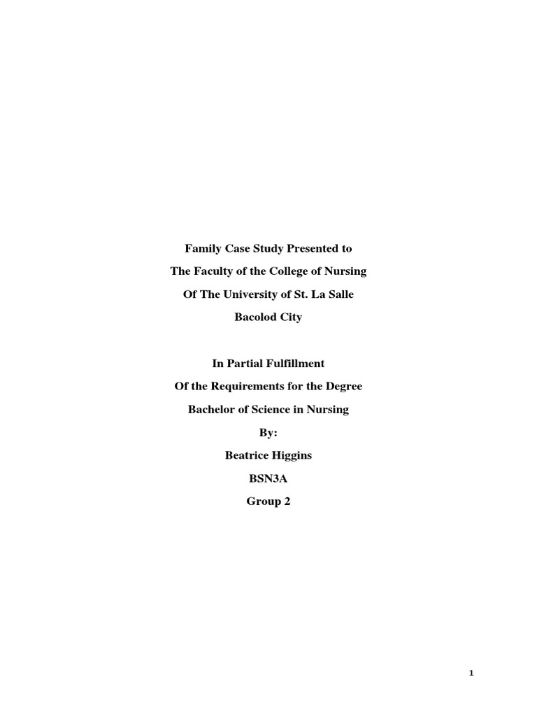 Family Case Study | PDF | Nursing | Public Health
