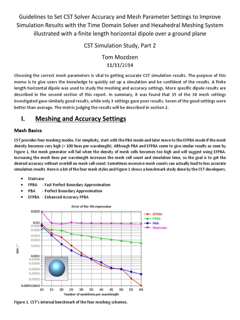CST Mesh Settings For Simulation PDF | PDF | Antenna (Radio ...