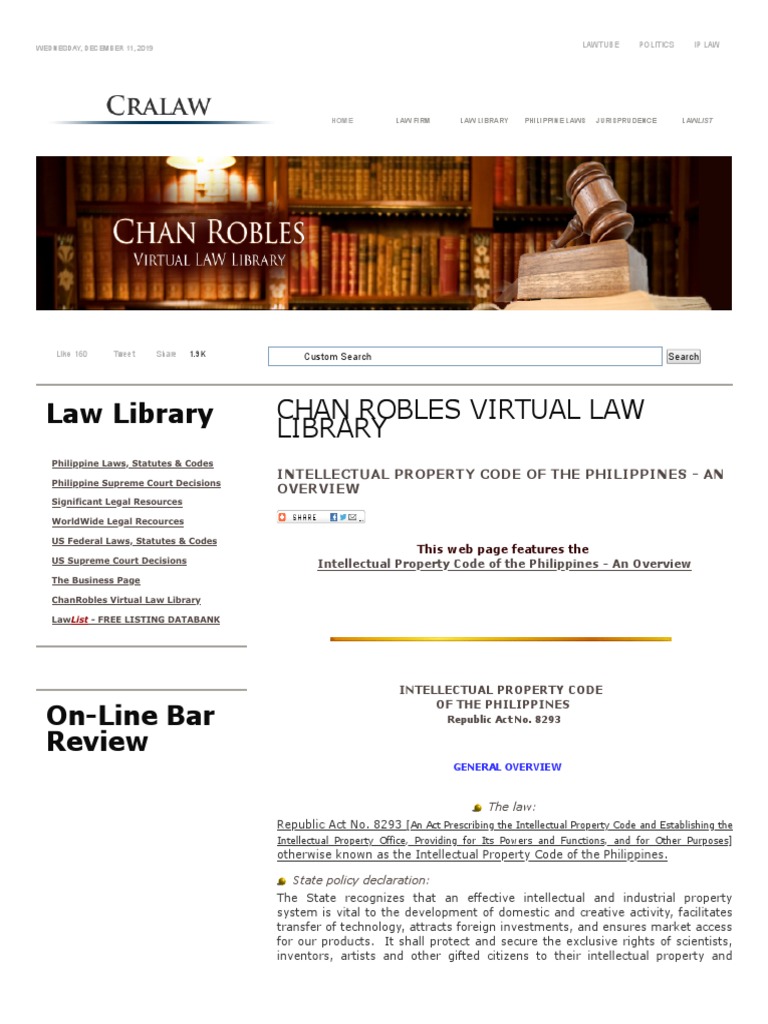 Intellectual Property Code of The Philippines - An Overview | PDF ...