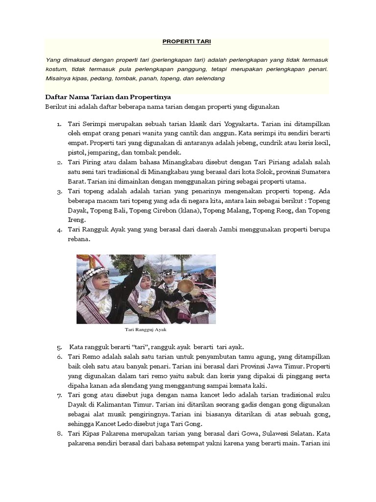 Properti Tari | PDF