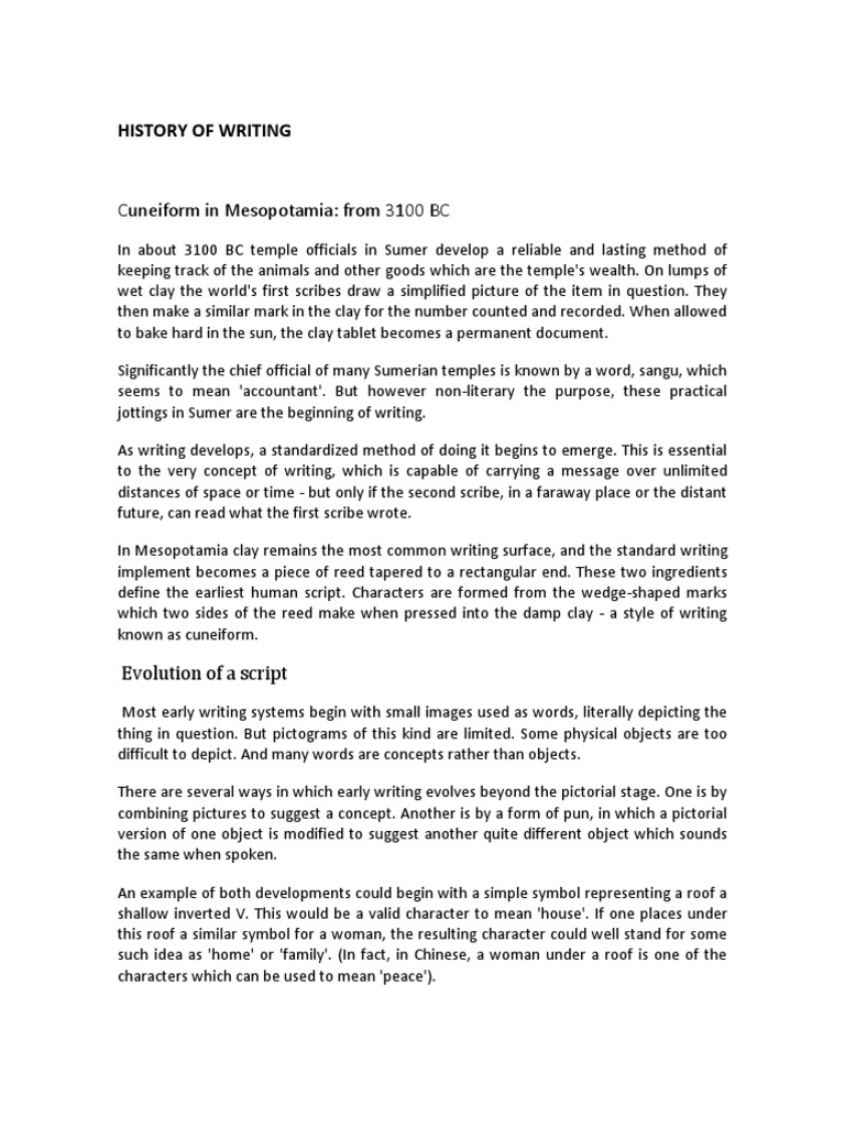 History of Writing PDF | PDF | Writing | Calligraphy