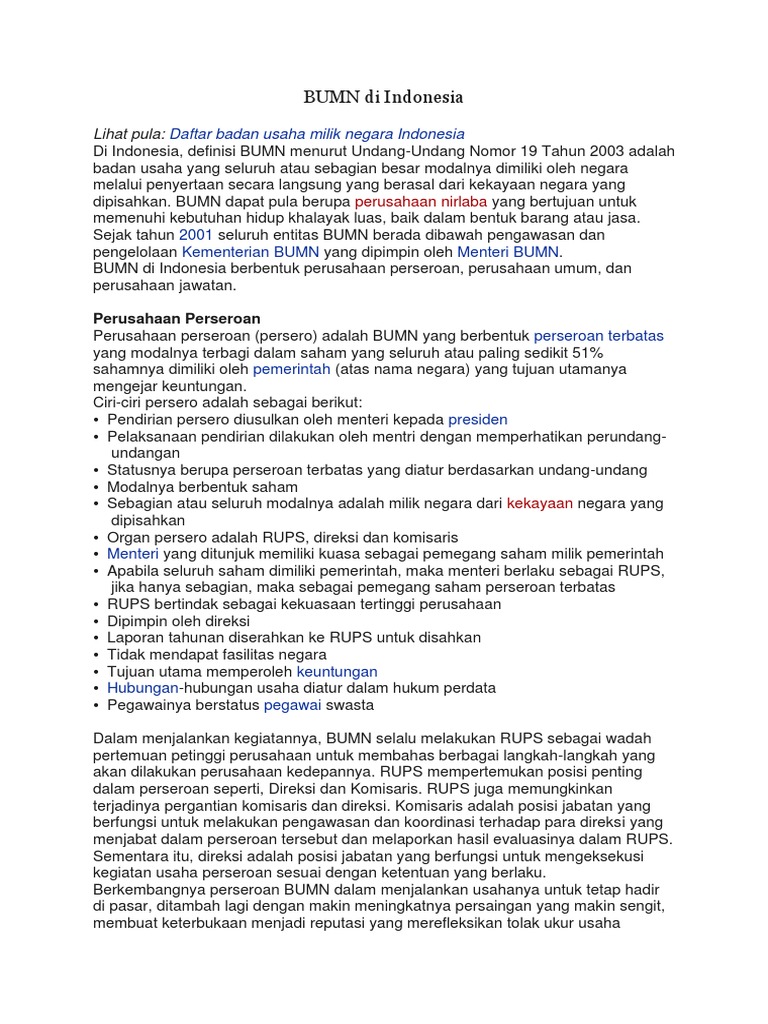 BUMN Di Indonesia | PDF