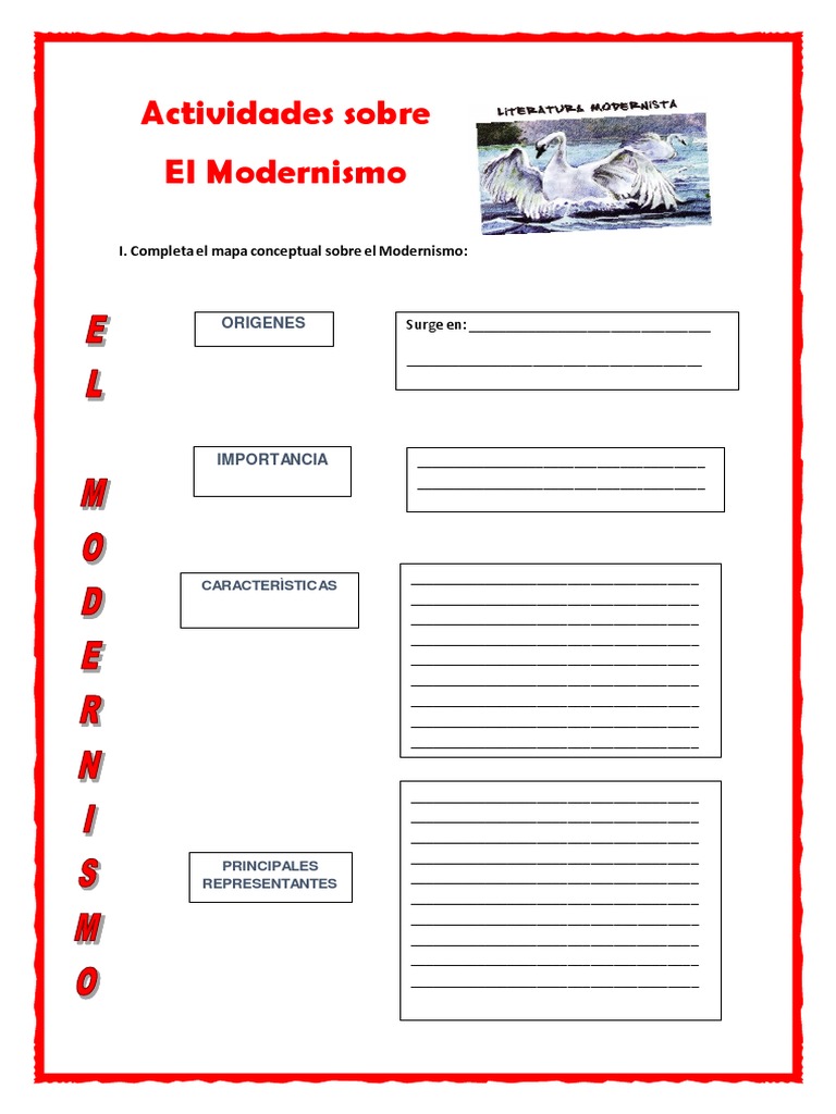 Actividades sobre el Modernismo Literario | PDF | Poesía