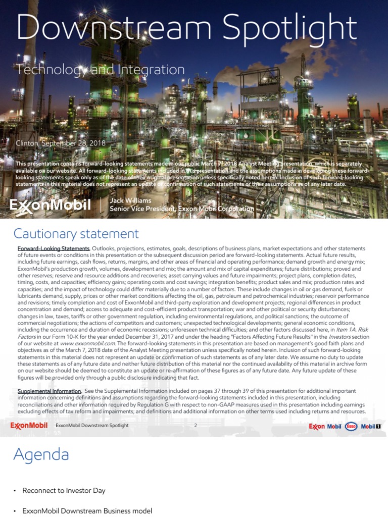 2018 EXXON Downstream Spotlight | PDF | Exxon Mobil | Oil Refinery