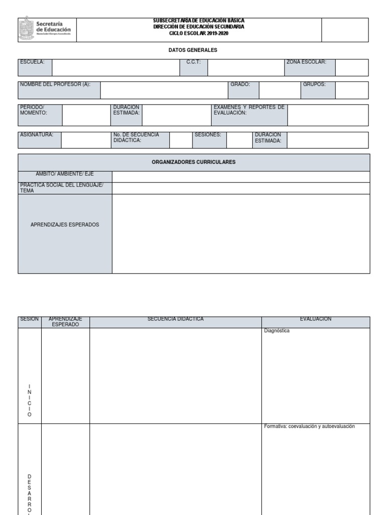Formato en Blanco de Planeacion (1) Bien | PDF