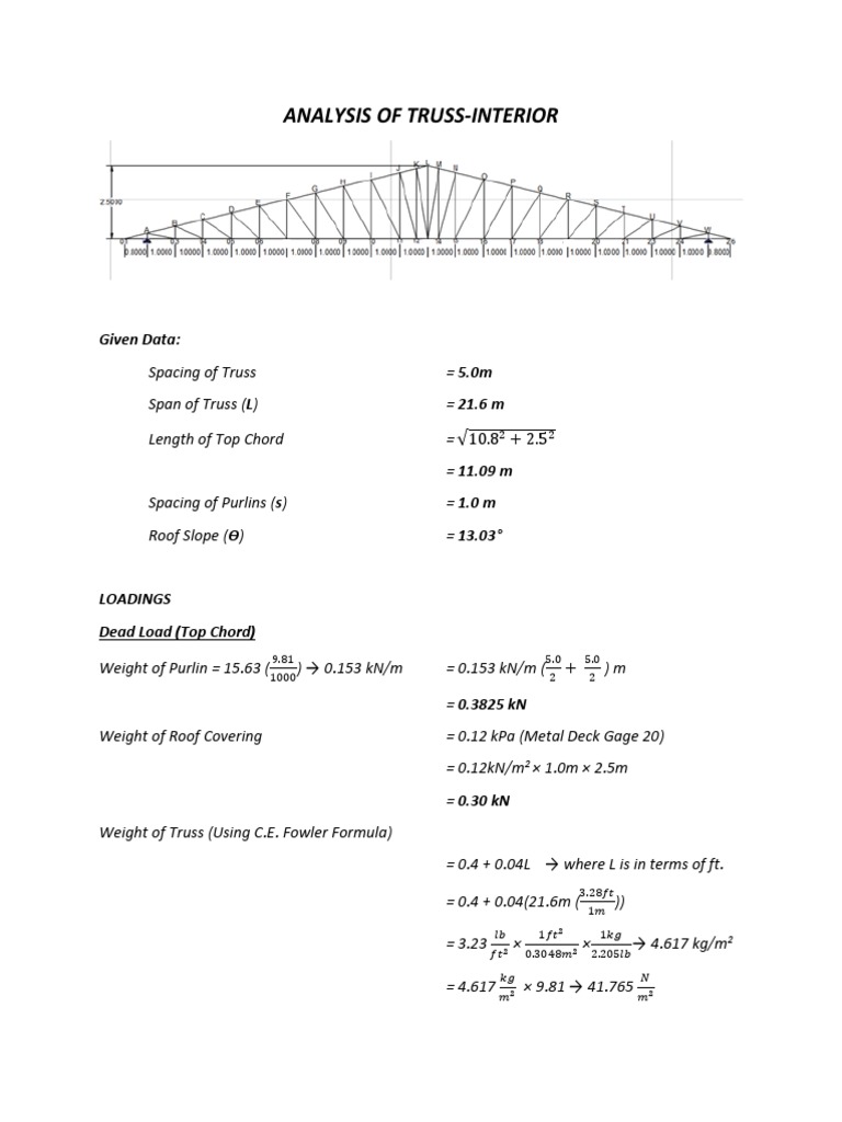 Analysis of Truss-Interior | PDF | Truss | Components