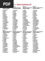 SPELLING BEE LIST - 4th GRADE | PDF