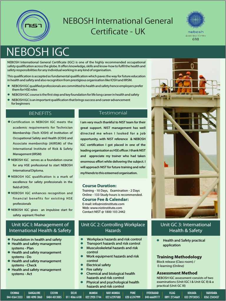 NEBOSH IGC Certificate Overview | PDF | Occupational Safety And Health ...
