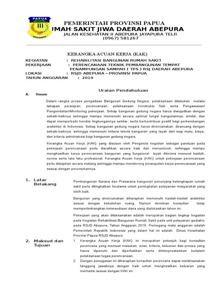 Kak Perencanaan Tempat Sampah | PDF