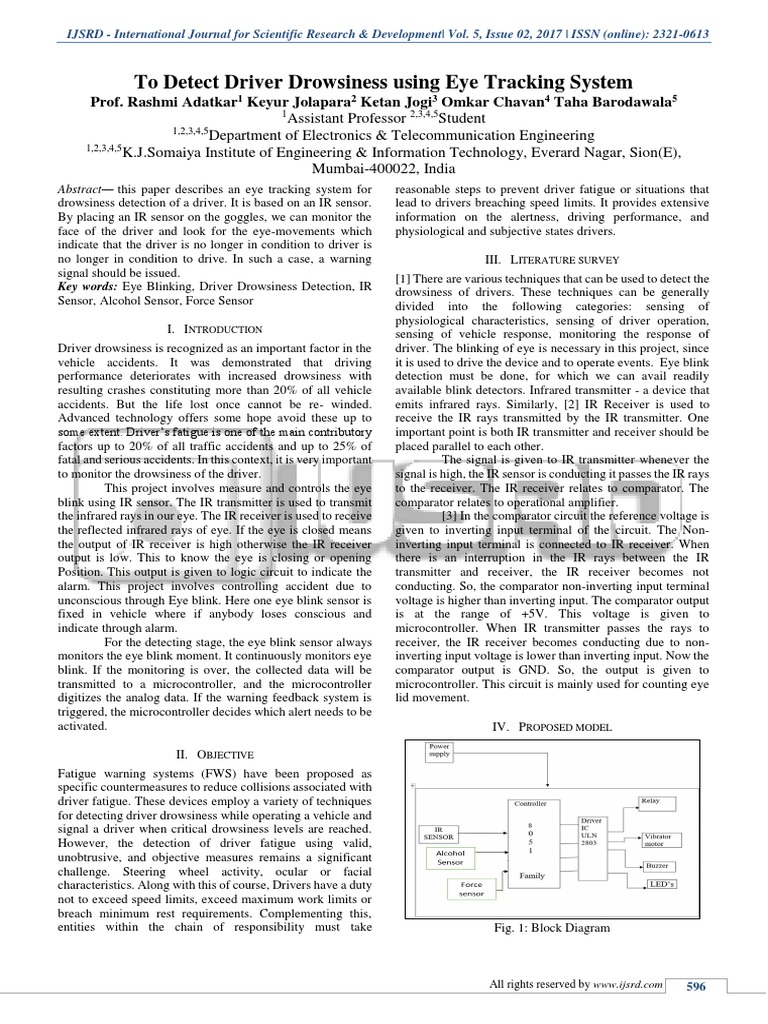 Driver Drowsiness Detection Using Eye Tracking System. | PDF | Infrared ...