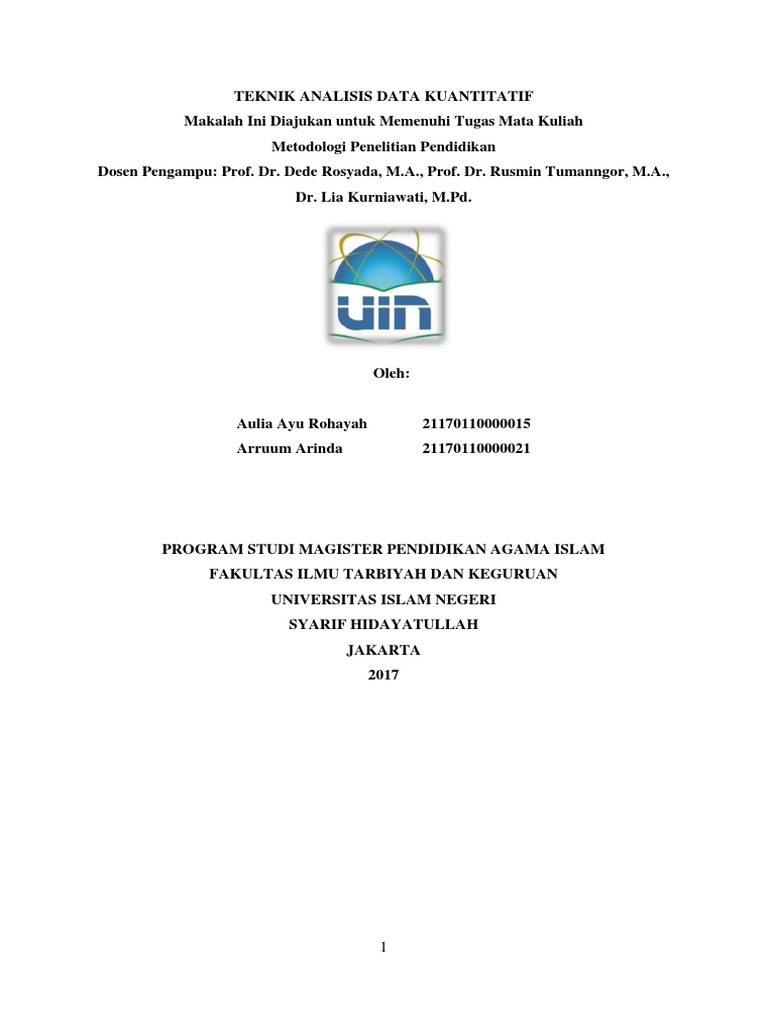 Teknik Analisis Data Kuantitatif | PDF