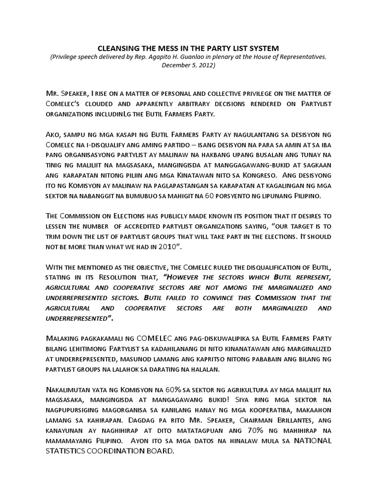 Butil Partylist | PDF