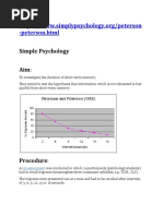 Peterson & Peterson Short-Term Memory Study | PDF | Memory | Experiment