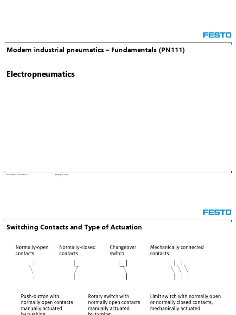 PN111 Electropneumatics | PDF | Switch | Components