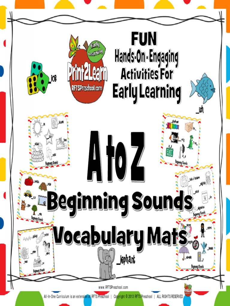 A To Z Beginning Sounds Vocabulary Mats PDF | PDF