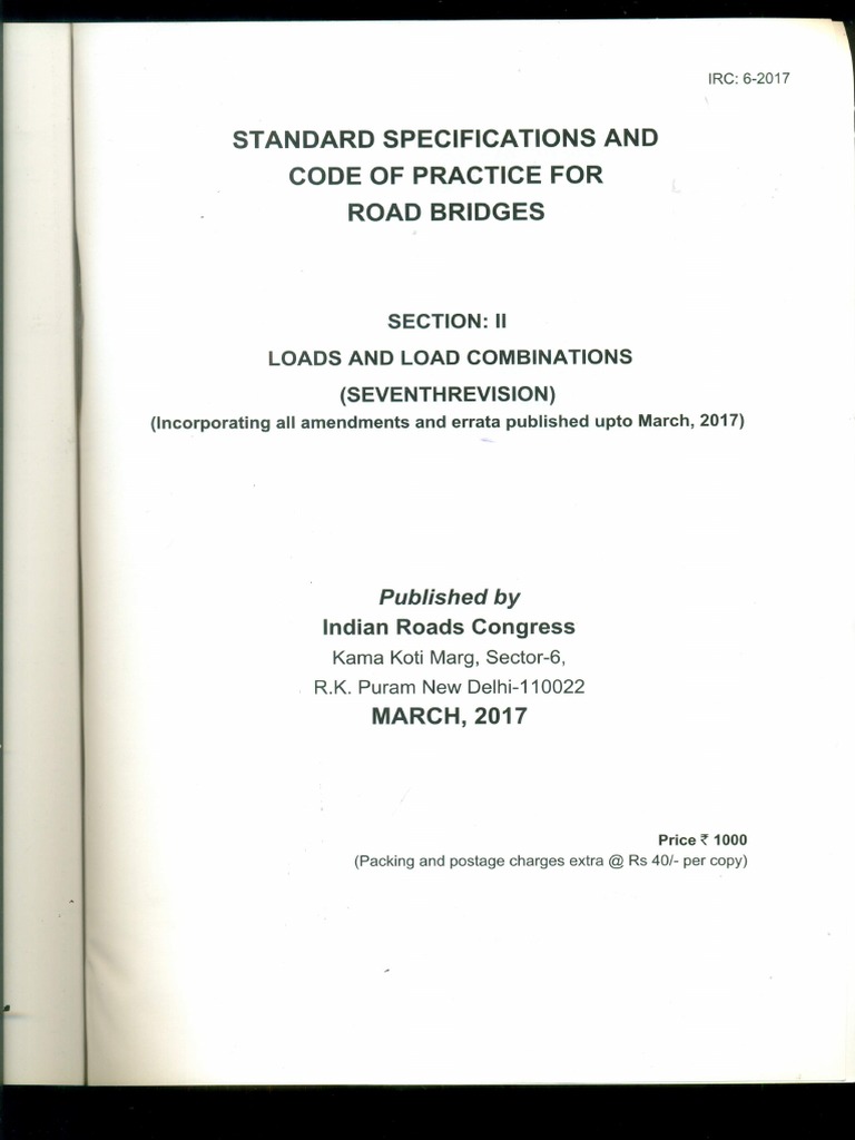 IRC 6 - 2017 Standard Specifications and Code of Practice For Road ...