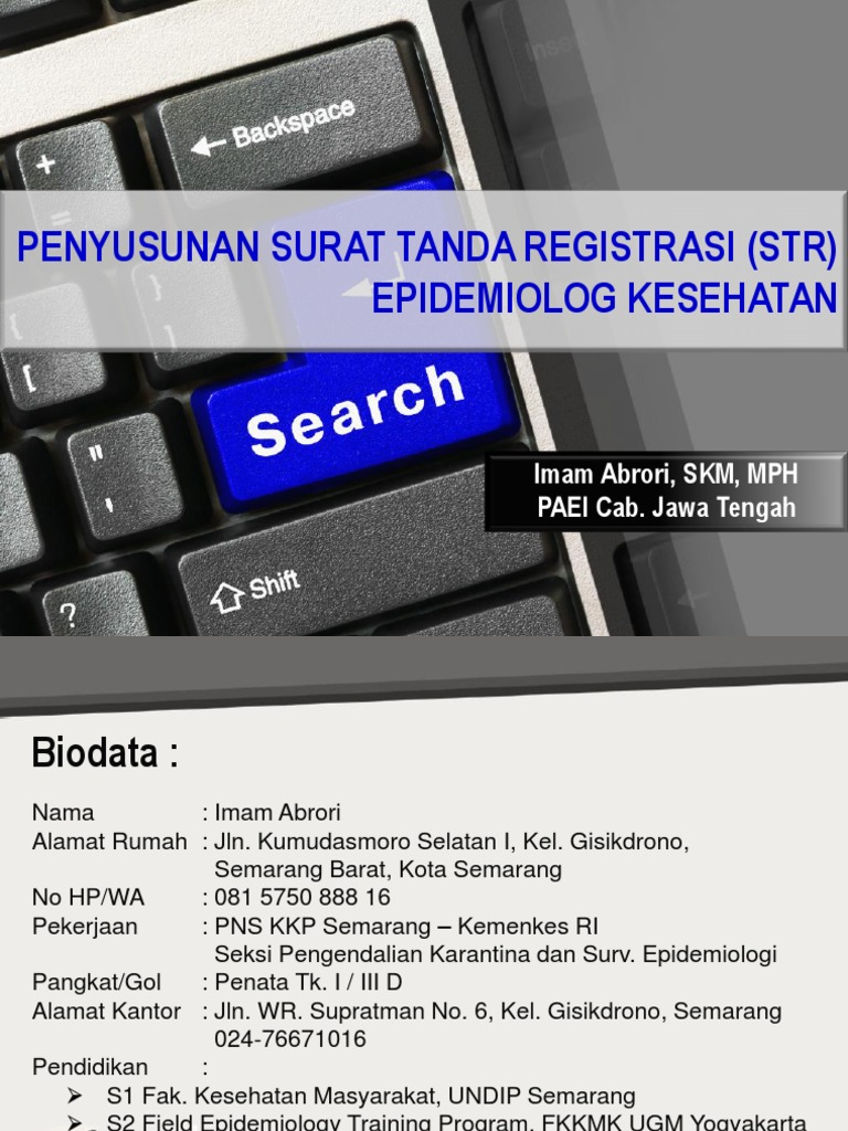 Penyusunan Surat Tanda Registrasi (STR) Epidemiolog | PDF