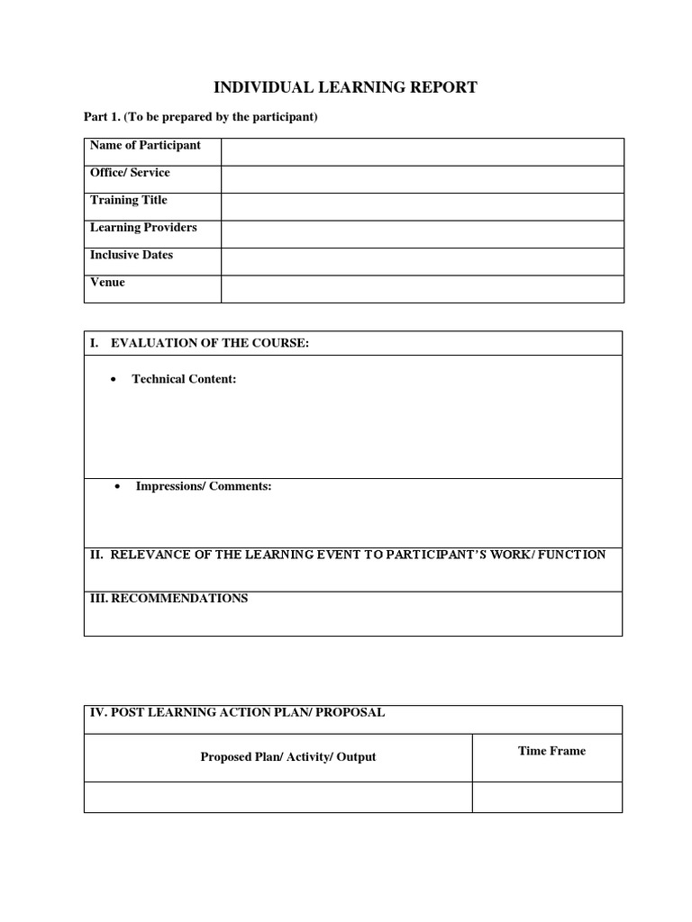 Individual Learning Report | PDF
