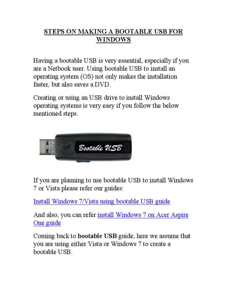 Bootable USB PDF | PDF | Booting | Usb Flash Drive