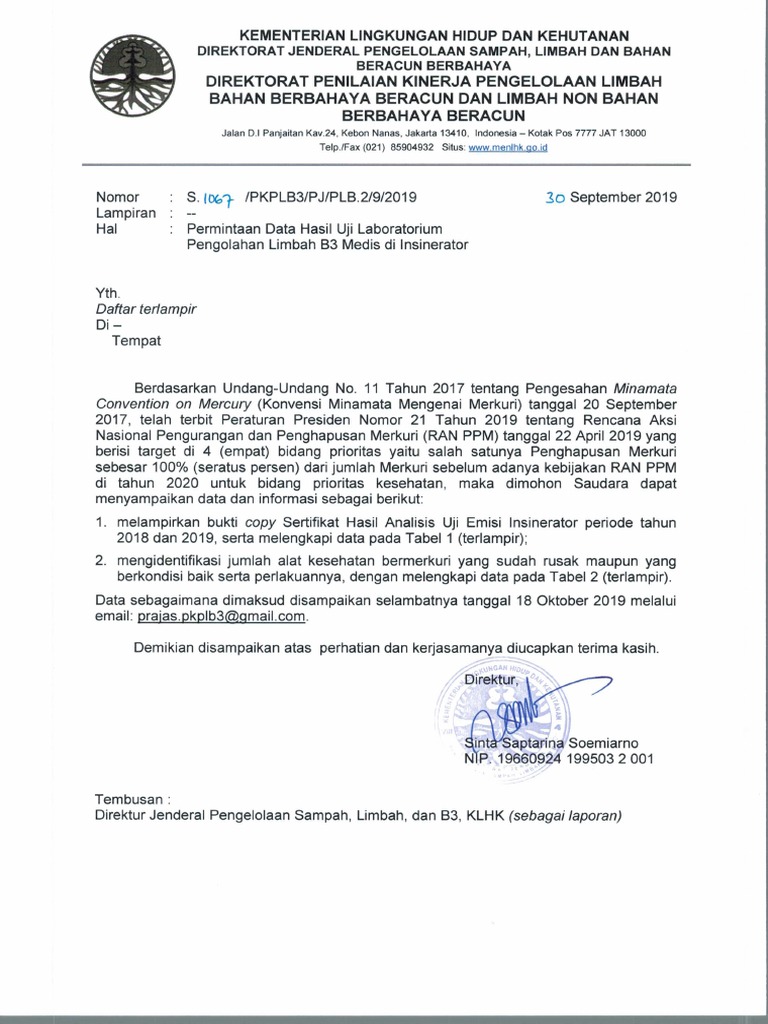 Permintaan Data Hasil Uji Lab RS | PDF