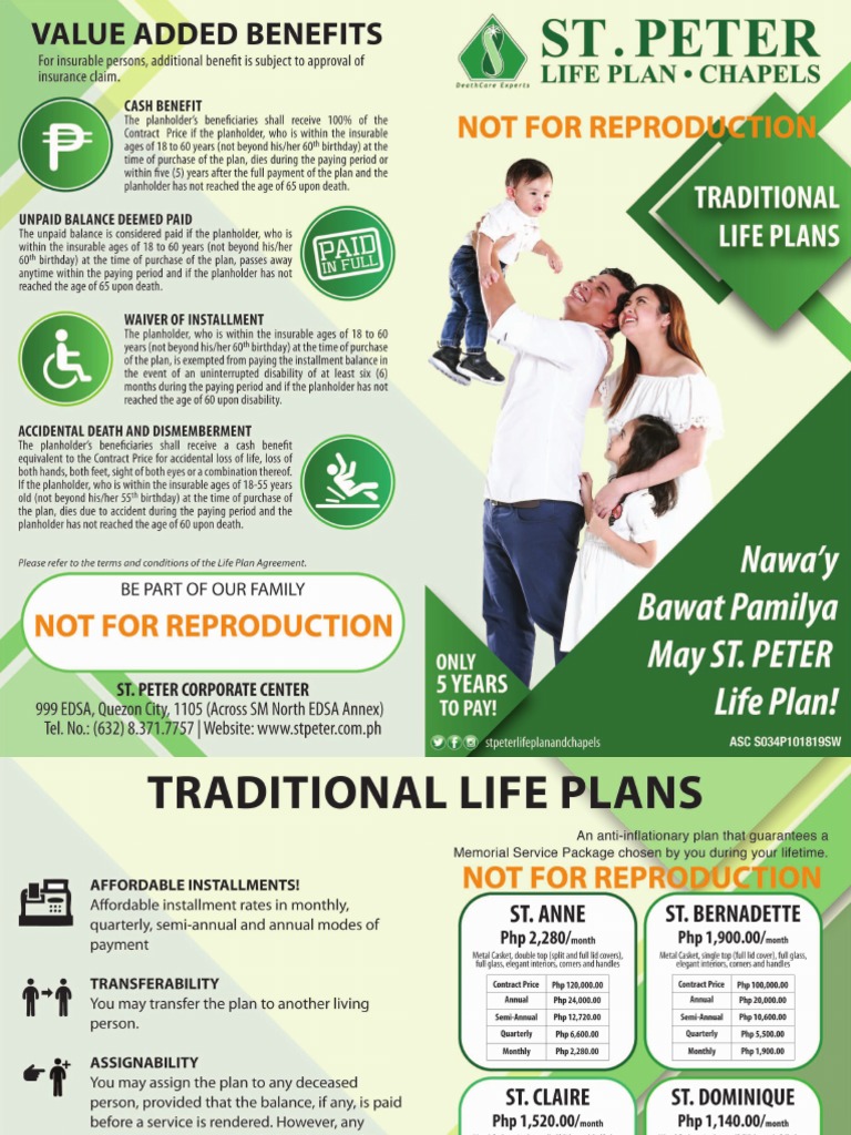 ST Peter Traditional Life Plan | PDF