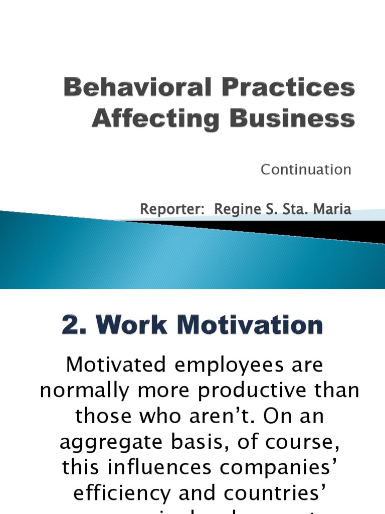 Behavioral Practices Affecting Business | PDF