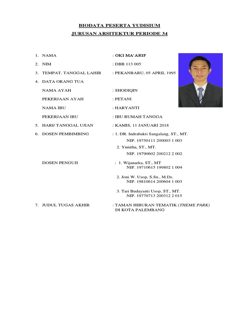 Biodata Peserta Yudisium | PDF