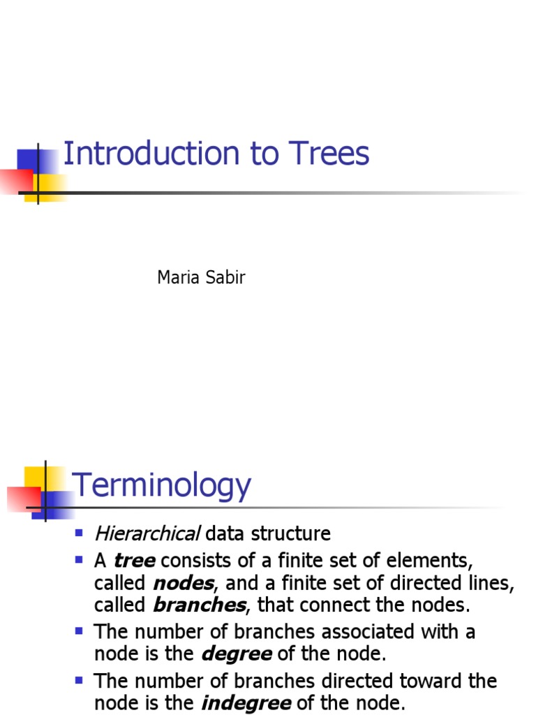 Introduction To Trees: Maria Sabir | PDF | Algorithms And Data ...