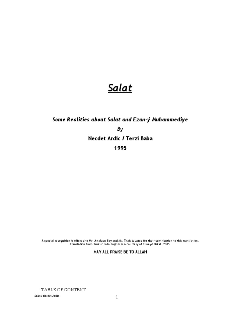 SALAT English | PDF | Allah | Takbir