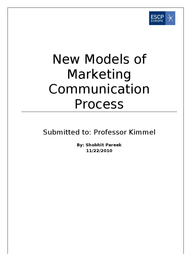 New Models of Marketing Communication Process | Marketing | Social ...