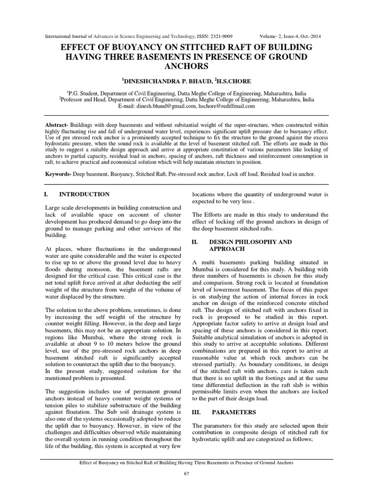 Uplift Rock Anchors | PDF | Basement | Mathematical Model