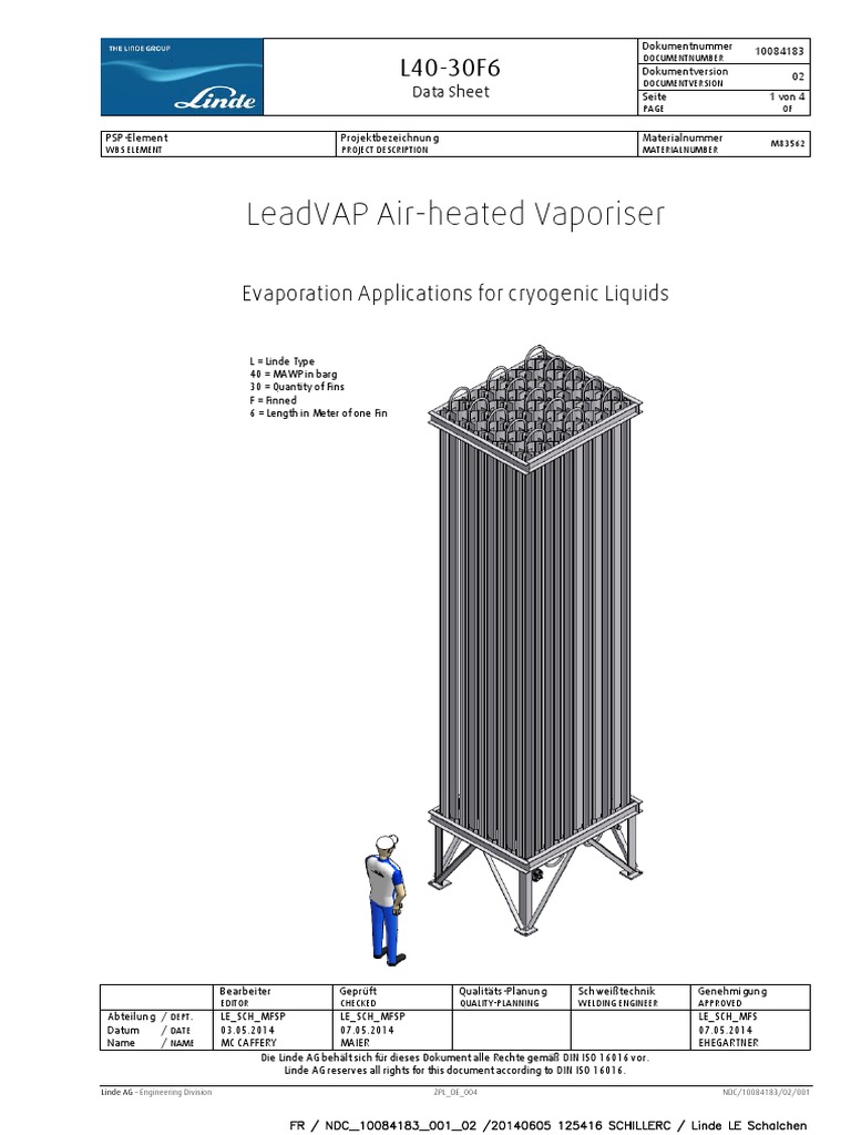 Linde Vaporizer | Mechanical Engineering | Building Engineering