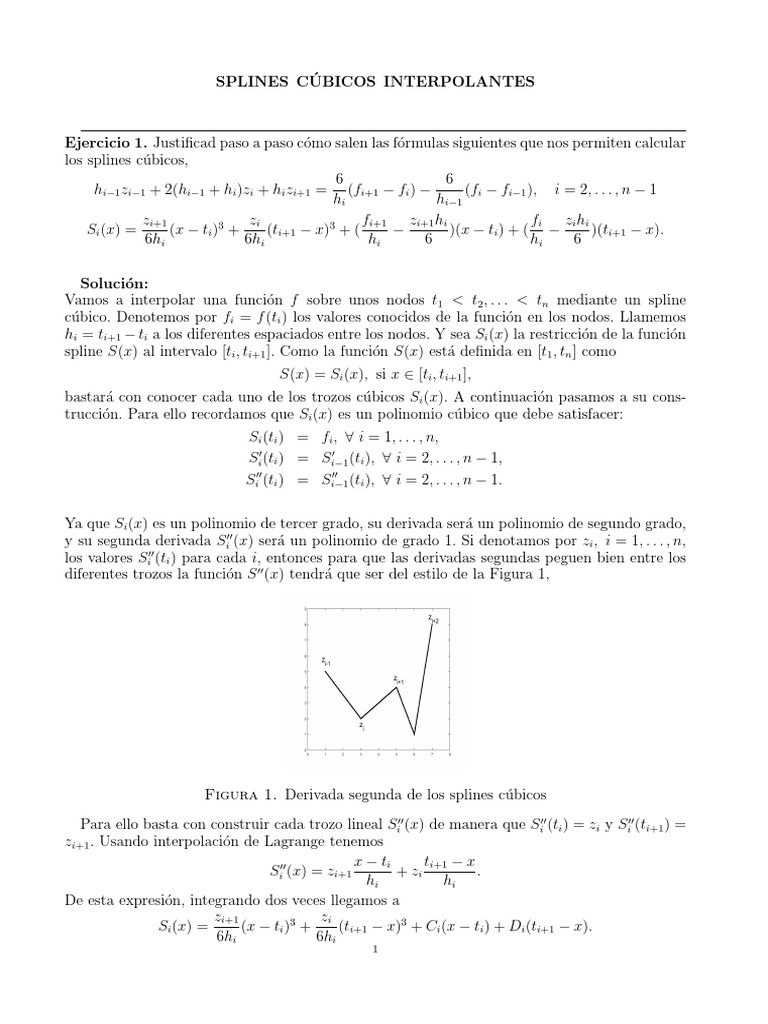 Ejemplo Splines Cúbicos PDF | PDF | Spline (Matemáticas) | Matemáticas De La Computación