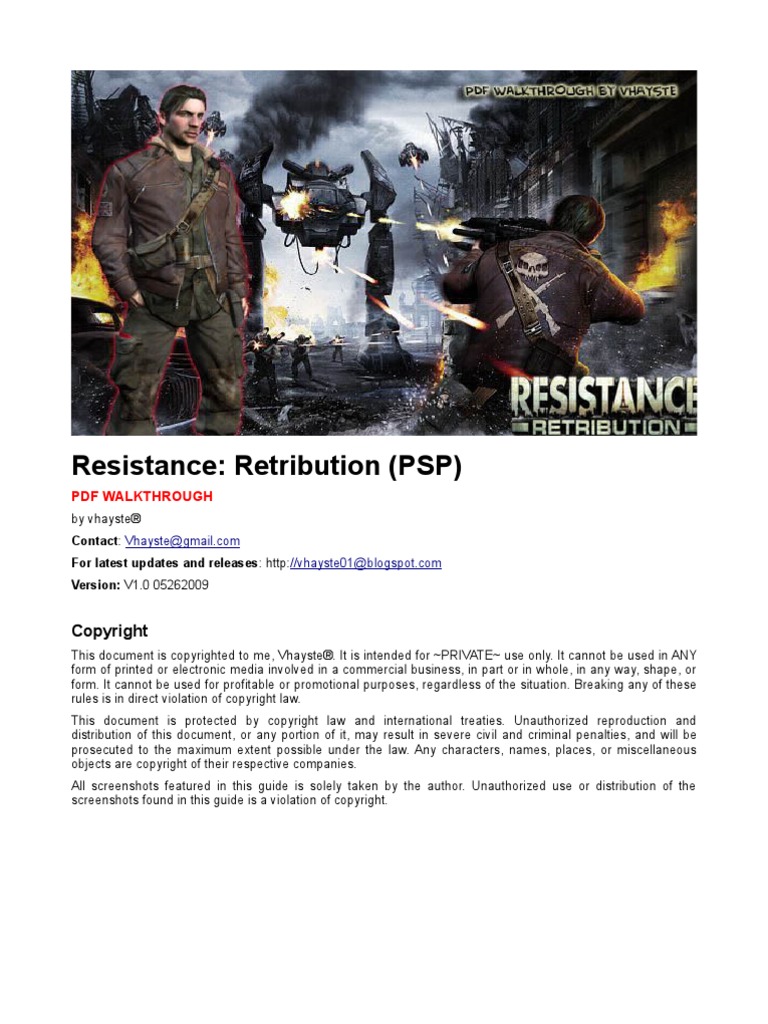Resistance Retribution Walk Through | PDF | Sniper | Ammunition