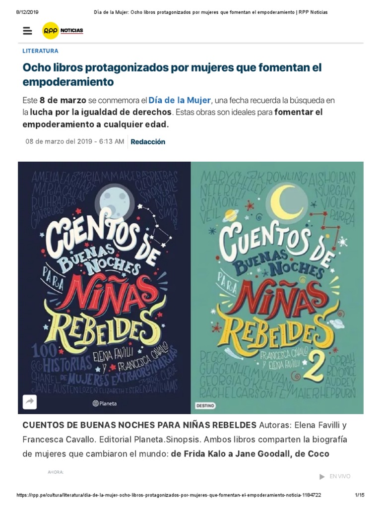 Día de La Mujer - Ocho Libros Protagonizados Por Mujeres Que Fomentan ...