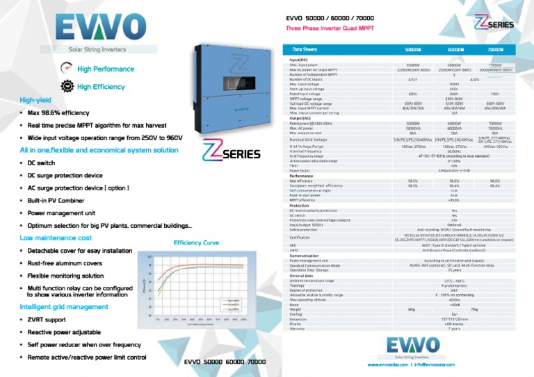EVVO Inverter 50kW To 70kW | PDF