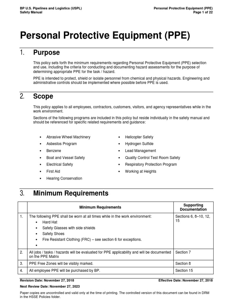 Ppe Policy PDF | PDF | Personal Protective Equipment | Shoe