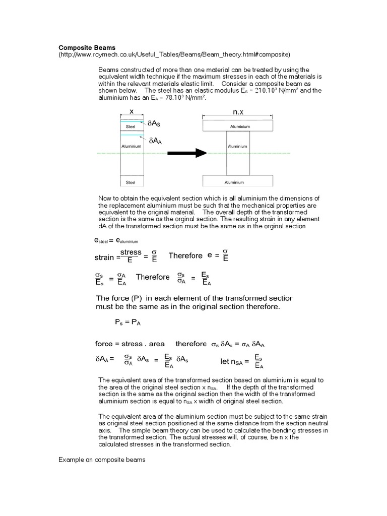 Composite Beams - Problem | PDF | Beam (Structure) | Bending