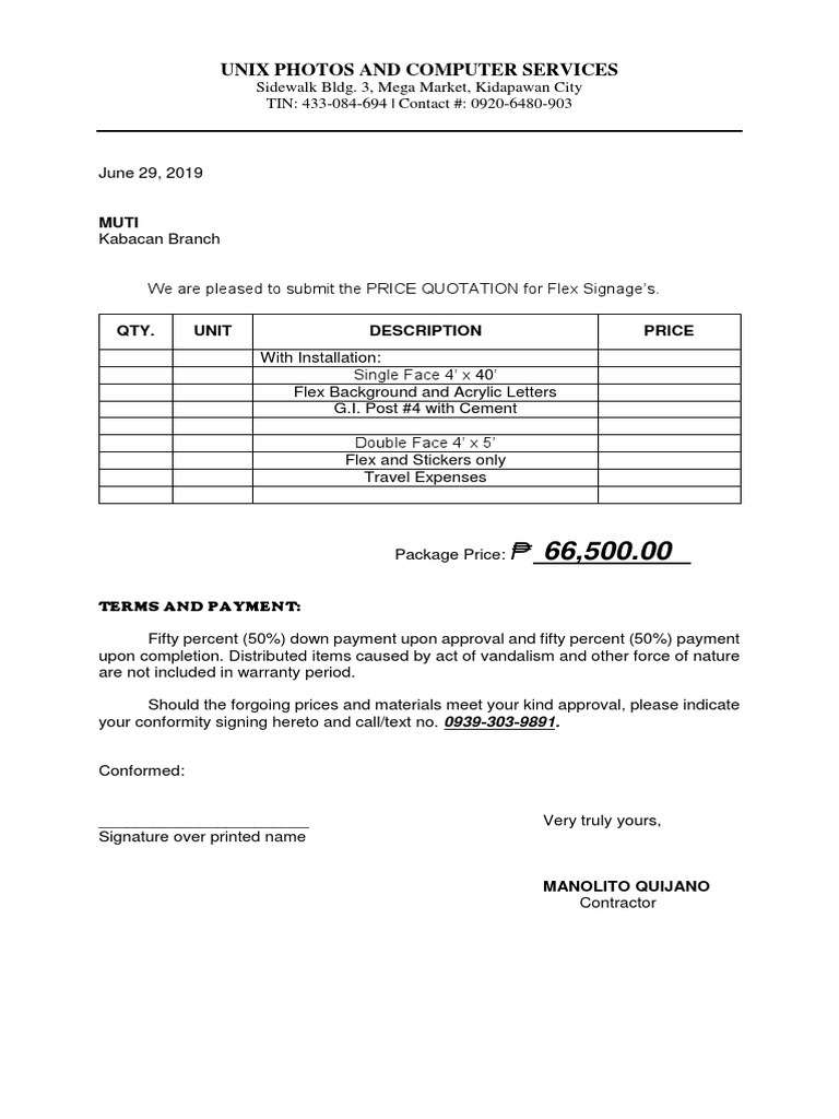 Unix Quotation | PDF | Business | Computing And Information Technology