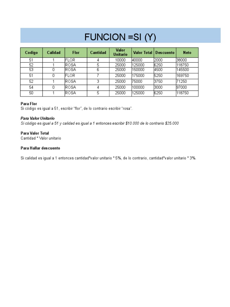 Funcion - Condicional - Si - y - o - Ejercicio - Varios - Maridis ...