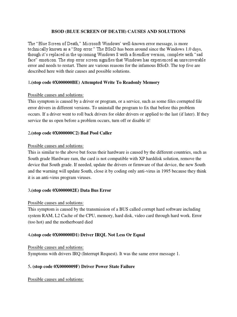 BSOD | PDF | Device Driver | Booting