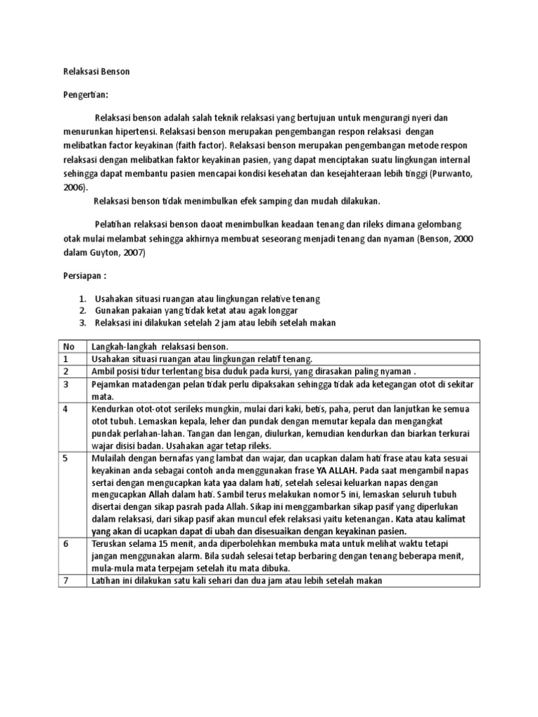 Relaksasi Benson | PDF