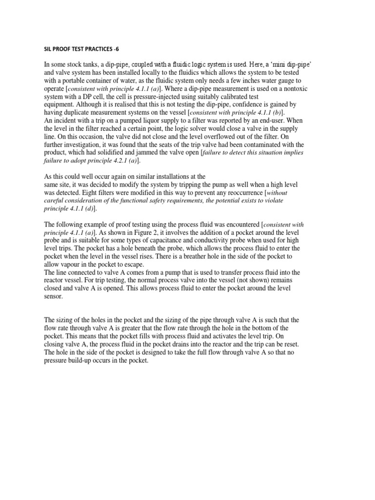 Sil Proof Test Practices - 6 | PDF | Valve | Pump